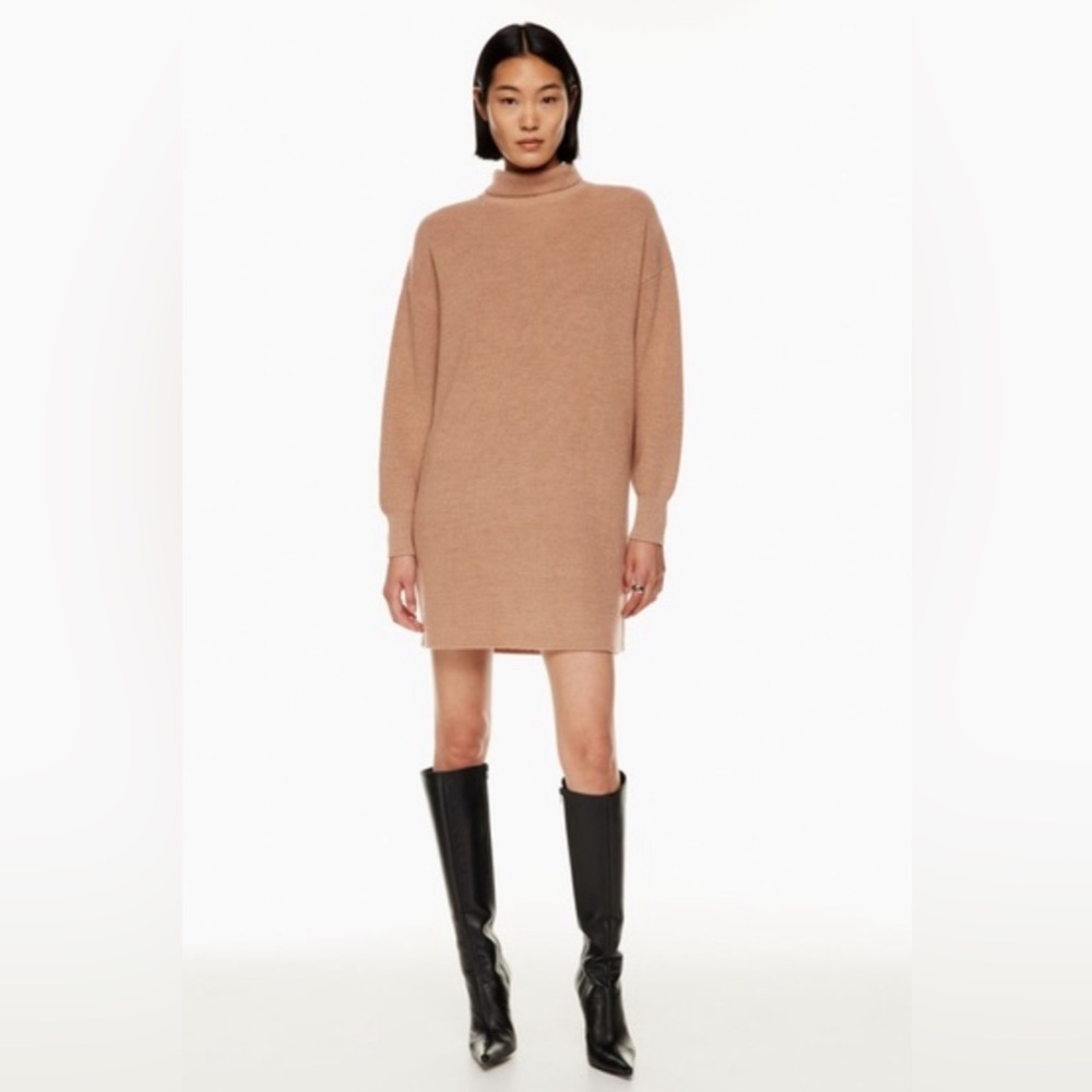 Aritzia Babaton Merino Wool Turtle Neck Sweater Dress - Gem